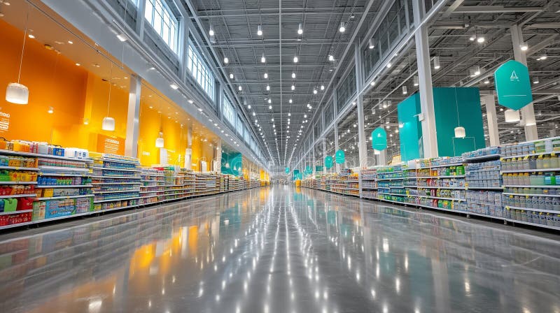 Interior of an Empty Modern Grocery Store Stock Photo - Image of empty ...