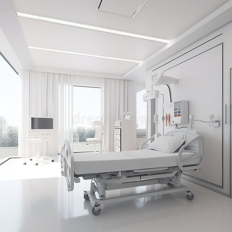 Interior of an Empty Modern Hospital Room,Modern Hospital Room Interior ...