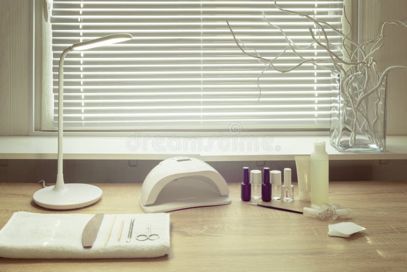 Interior of Empty Modern Nail Work Place. Work Places for Masters of ...