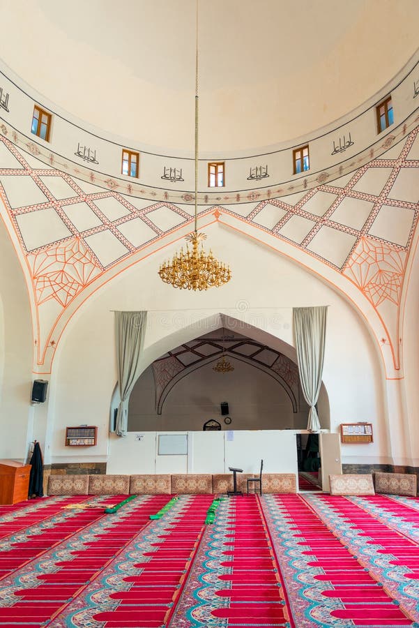 Interior of an Empty Muslim Mosque with Carpets on the Floor Editorial ...