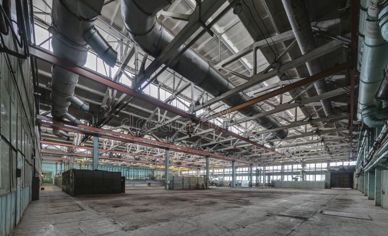 The Interior of an Empty Production Hall Stock Photo - Image of ...
