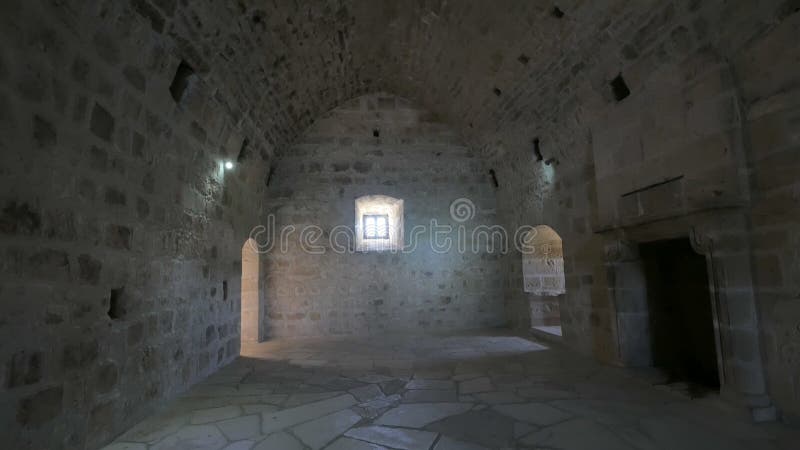 Interior of Empty Room of Ancient Medieval Castle, Panorama from Up To ...