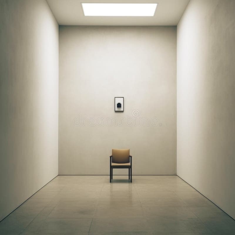 Interior of an Empty Room with a Chair, Loneliness Concept, Simple and ...