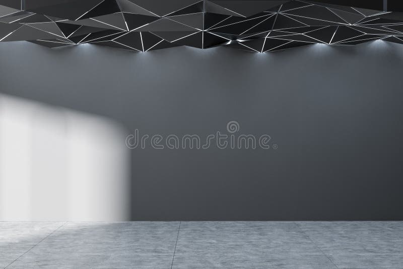 Empty gray room stock illustration. Illustration of architecture ...