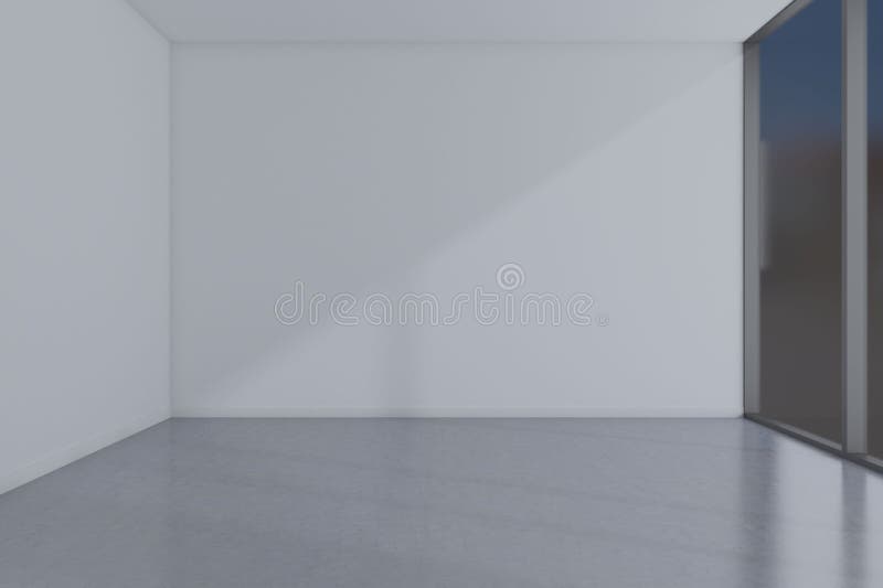 Interior of an Empty Room with White Walls Stock Illustration ...