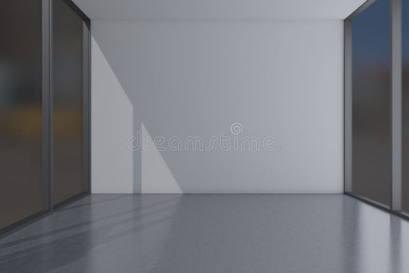 Interior of an Empty Room with White Walls Stock Illustration ...
