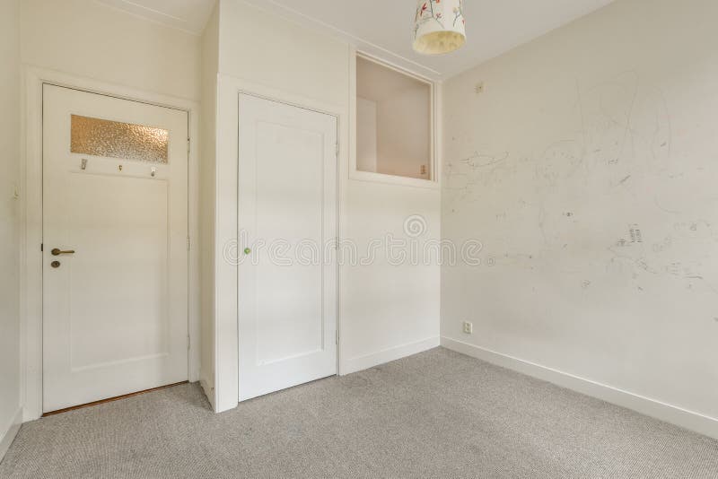Interior of Empty Room with Windows Stock Photo - Image of residential ...