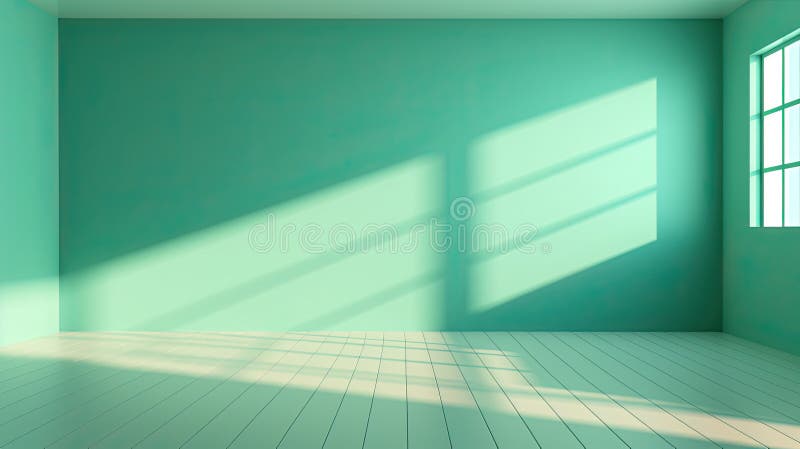 Interior Empty Room with Windows Light and Shadow 3D Rendering Stock ...