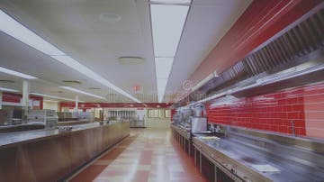 Empty School Cafeteria. Tables in Buffet Stock Image - Image of canteen ...