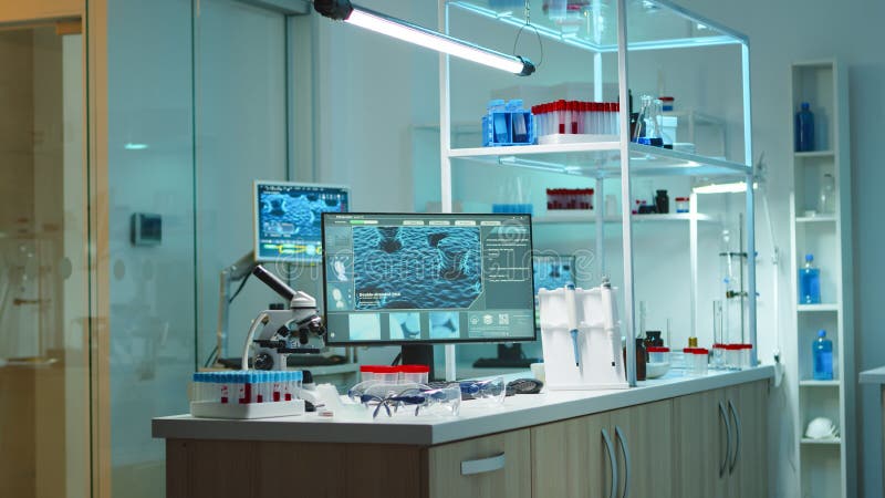 Empty Science Laboratory Classroom. Education. Stock Image - Image of ...