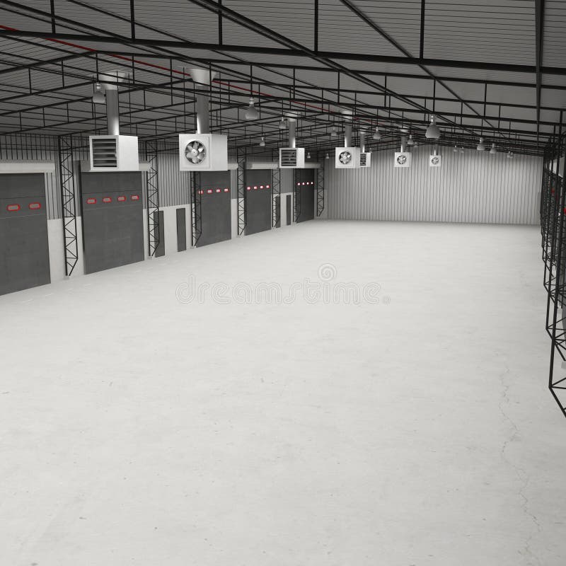 Empty Storage Unit with Opened Door Stock Illustration - Illustration ...