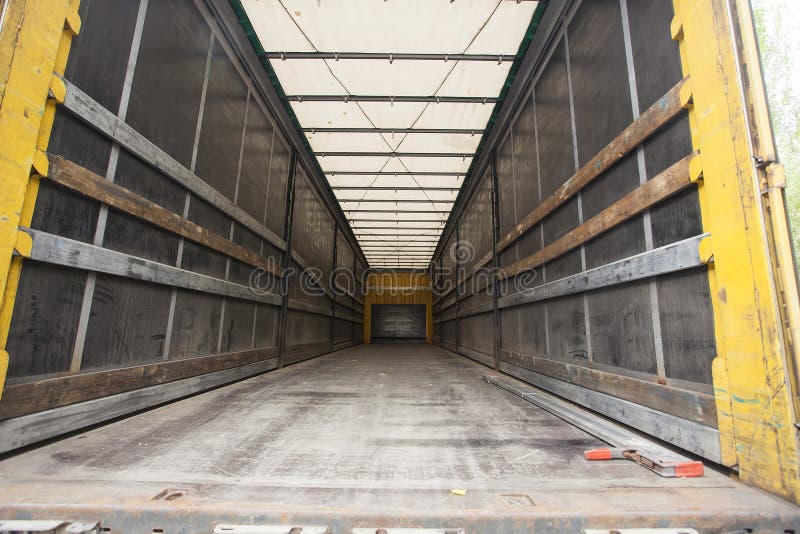 Interior of empty trailer stock image. Image of transport - 169503113