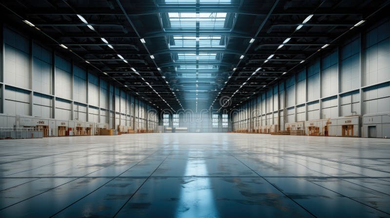 Interior of Empty Warehouse, Big Automated Empty Warehouse, Space for ...