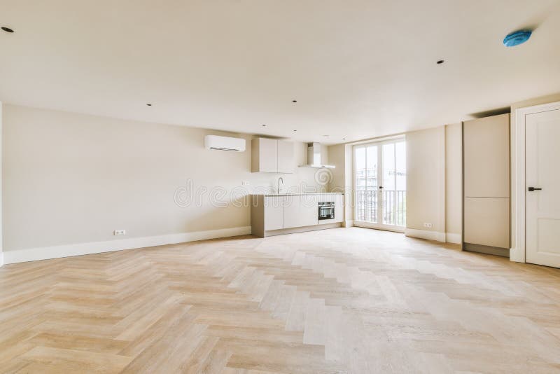 Spacious Bright White Kitchen with Windows Stock Photo - Image of dwell ...