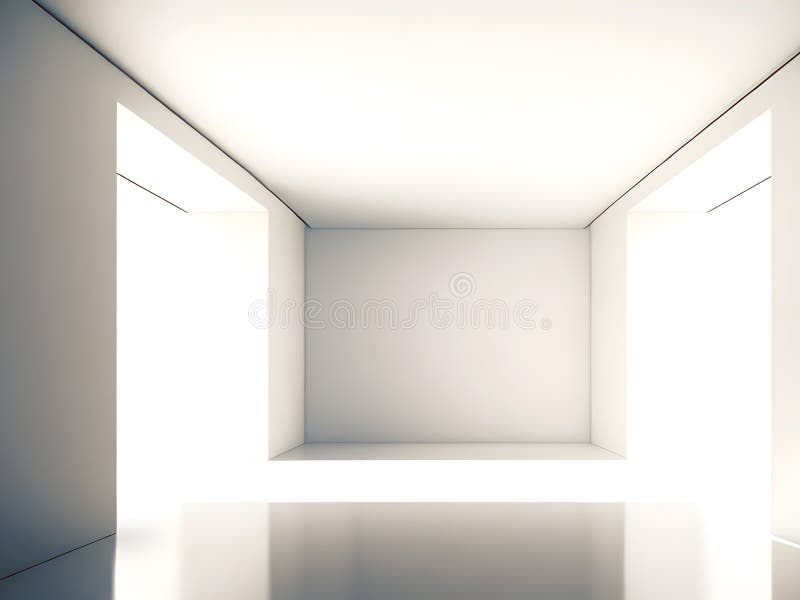 Interior of an Empty White Studio Room. Generative AI Stock ...