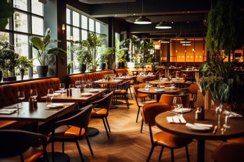 The Interior of an Expensive Cafe, without People Stock Illustration ...