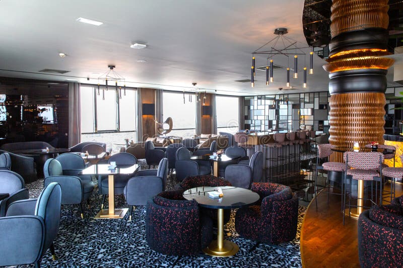 Interior of a Fashionable Modern Restaurant Stock Photo - Image of ...