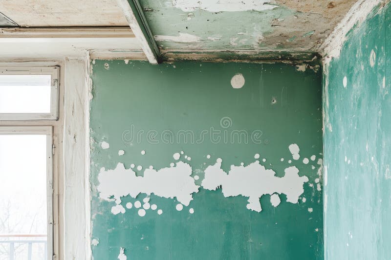 The Interior Features a Gypsum Board Ceiling. Construction Work ...