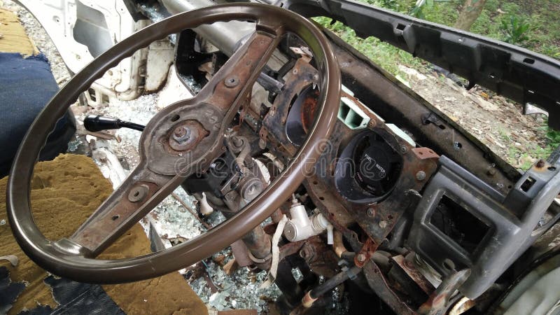 Interior of Forgotton Broken Car Stock Photo - Image of stranded, tire ...