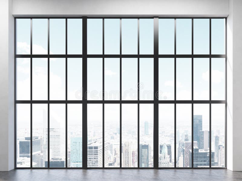 Interior with Framed Window Stock Illustration - Illustration of frame ...