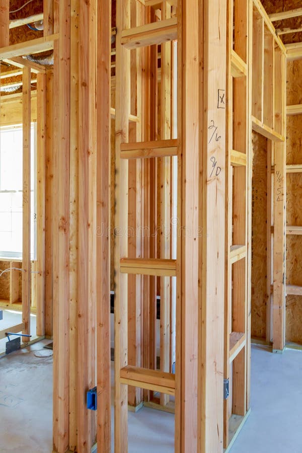 Interior Framing Beam of New House Under Construction Home Framing ...