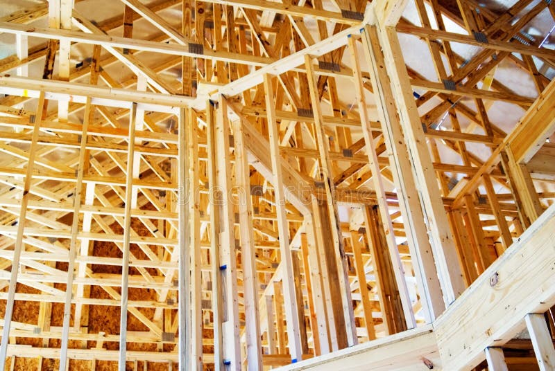 Interior Framing/New Home stock image. Image of plywood - 5374625