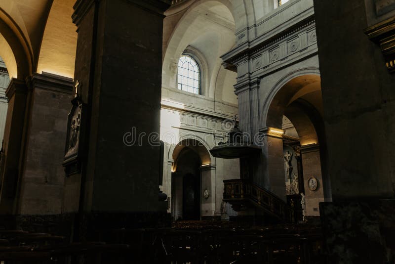 Interior of a French Church Stock Image - Image of architecture, gate ...