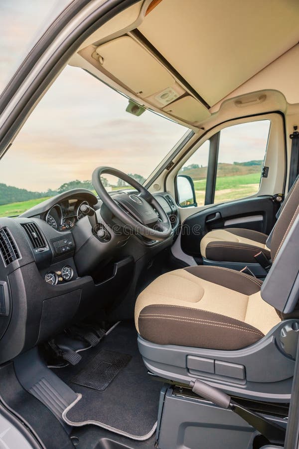 Interior of the Front of a Camper Van Stock Photo - Image of caravan ...