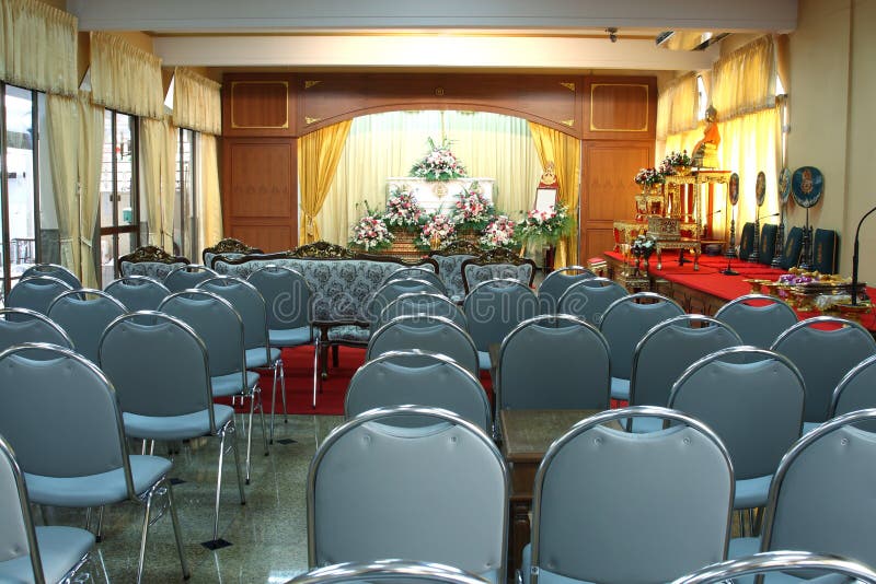 The Interior of Funeral Ceremonial S Hall Stock Photo - Image of burn ...