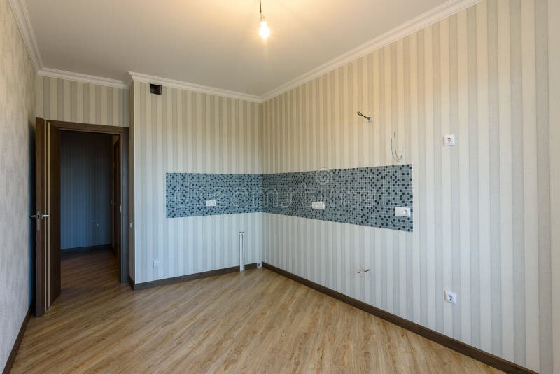 The Interior of the Future Kitchen without Furniture, Prepared a Place ...