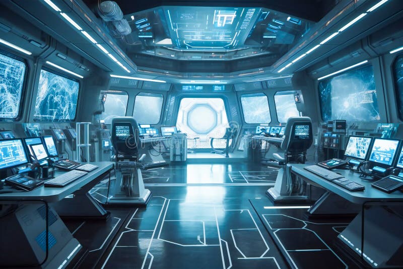 Futuristic Control Panel, Spaceship Interior Element, Flat Vector ...