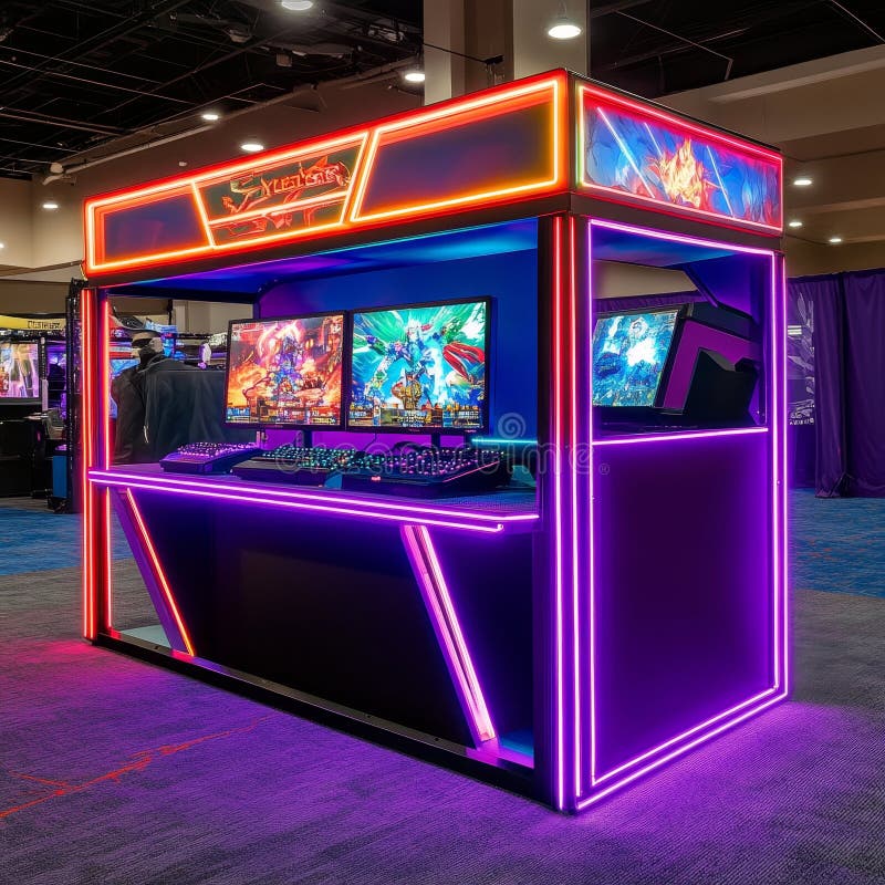 Interior of a Gaming Booth in the Store. 3D Rendering Stock Illustration - Illustration of ...
