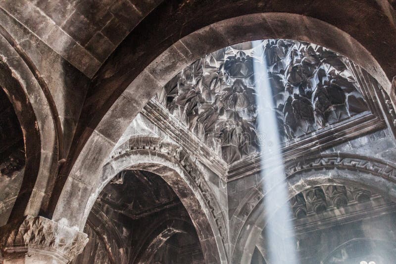 Light Inside The Geghard Monastery Stock Image - Image of religion ...