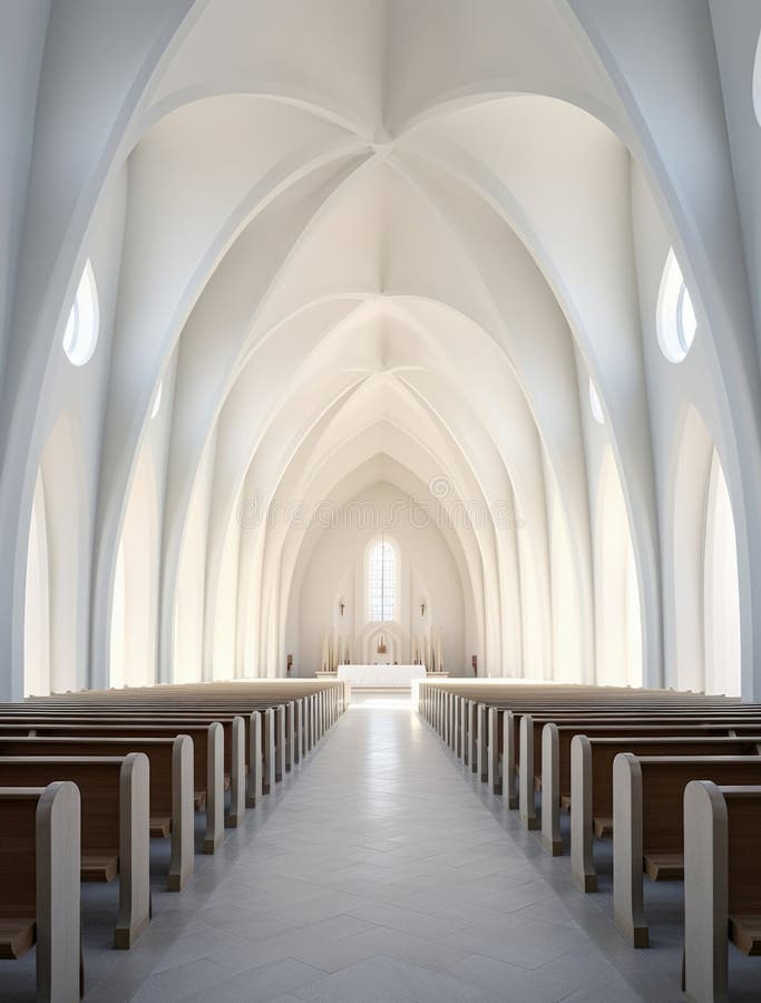 Interior of a Gothic Church with Incredible Light Stock Photo - Image ...