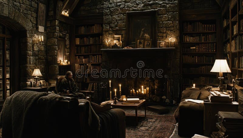 Interior of a Gothic Fantasy Castle Living Room Stock Illustration ...
