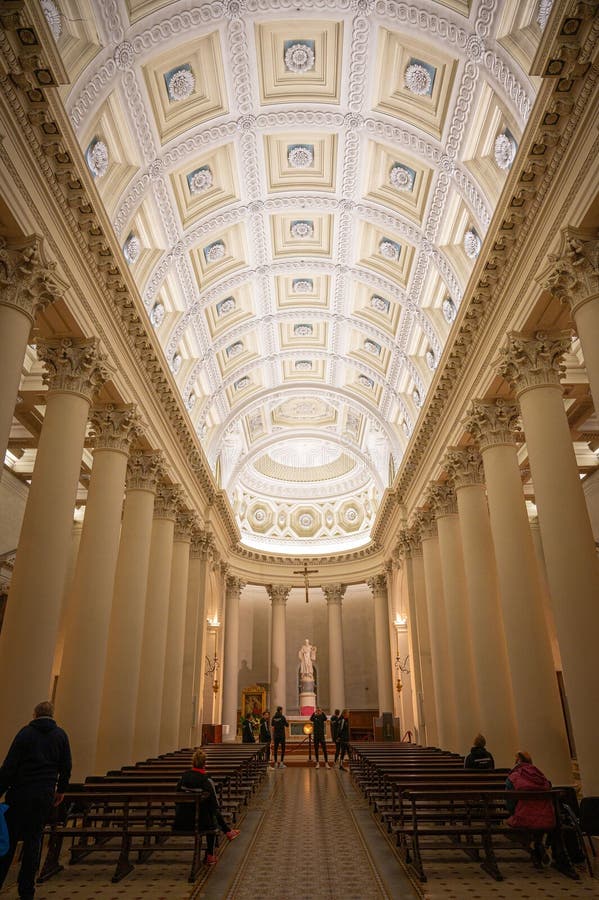 Interior of a Grand Cathedral with Ornate Ceiling. Editorial ...