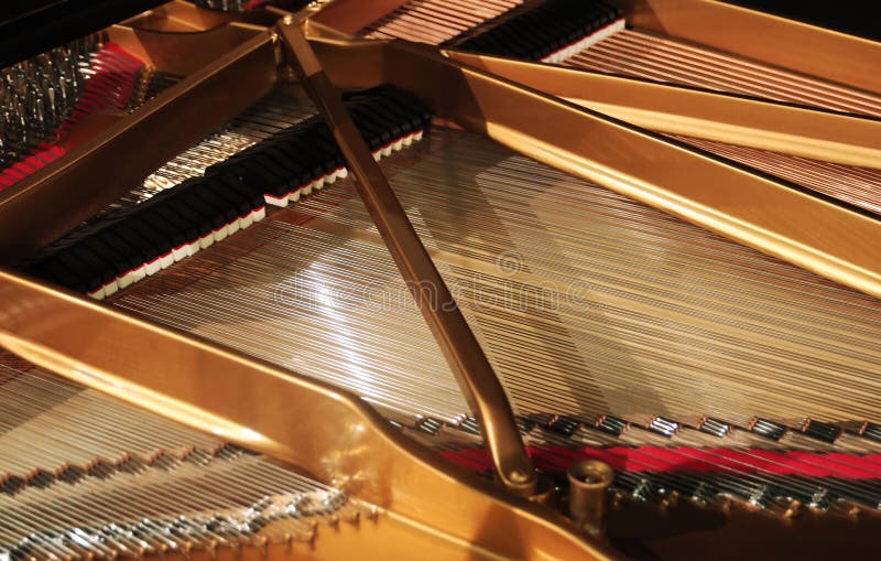 Interior of grand piano stock image. Image of vibration - 1143345