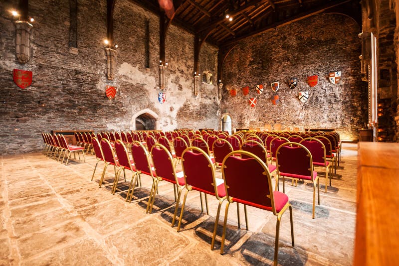 Interior of the Great Hall of Caerphilly Castle Editorial Photography ...