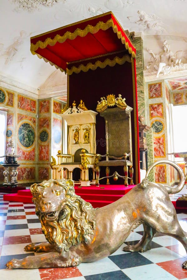 Interior of the Great Hall of Rosenborg Castle in Copenhagen, Denmark ...