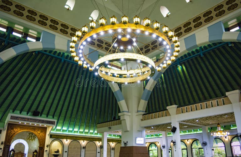 Interior of the Great Mosque of Central Java. Stock Image - Image of ...