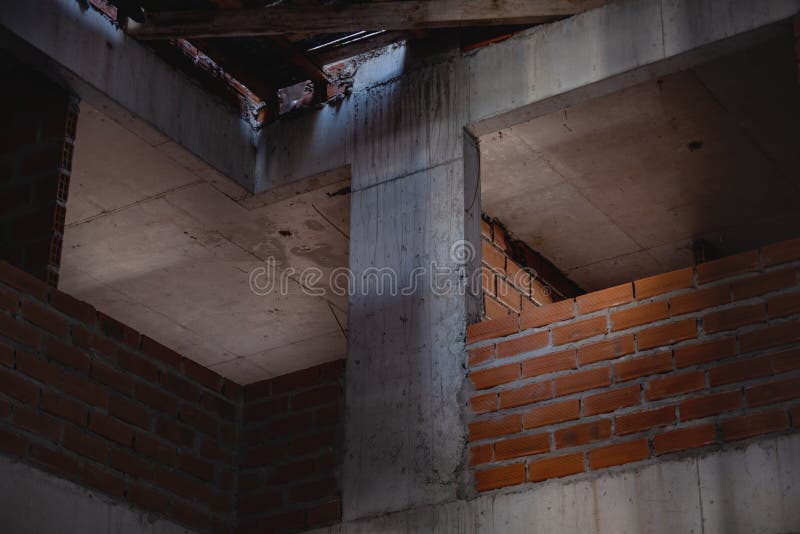 Interior of a Half-finished Building Stock Photo - Image of concrete ...