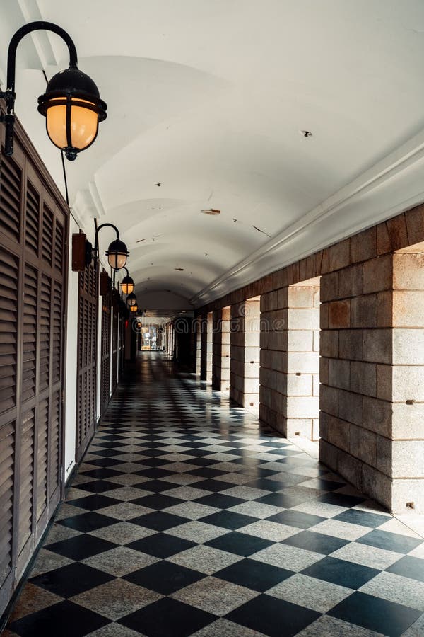 Interior Hall with a White Semi-circle Ceiling Stock Photo - Image of ...