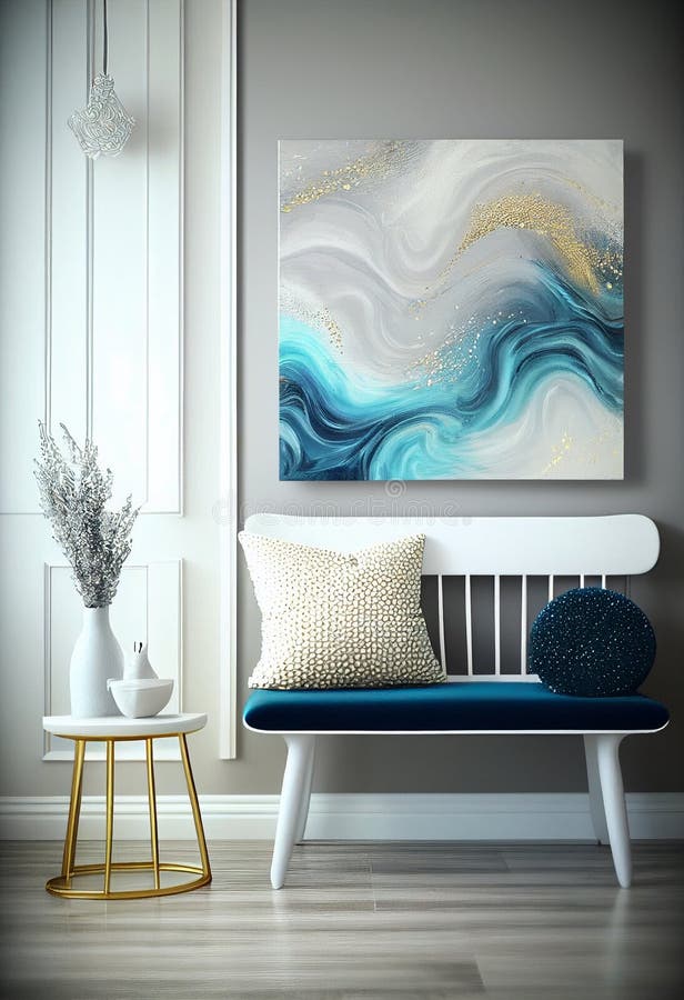 Interior of the Hallway with Abstract Painting on the Wall. AI ...