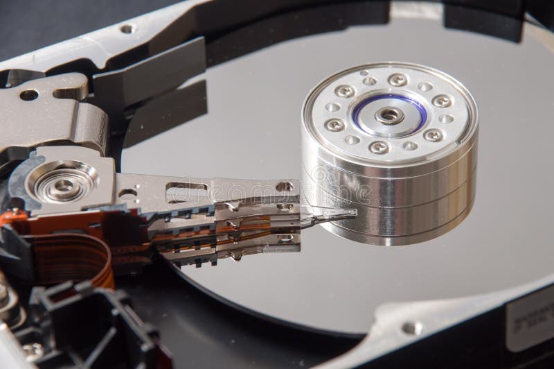 Interior of hard drive stock image. Image of device, computing - 21528657