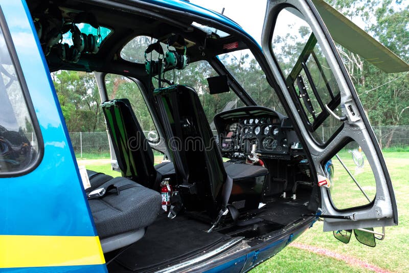 Interior of Helicopter with Door Open Stock Photo - Image of rescue ...