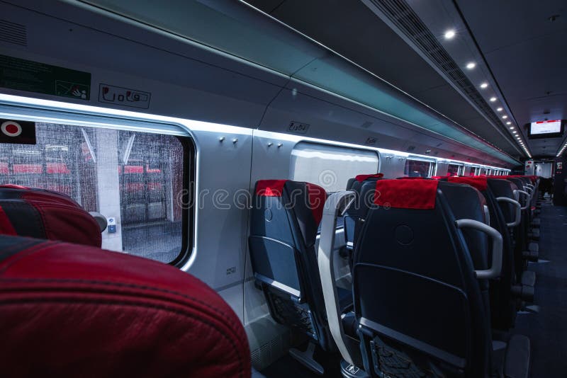 Interior of High Speed Train Stock Photo - Image of railroad, chair ...
