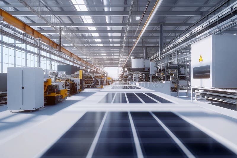 Interior of a High-tech Facility Producing Solar Panels, Showcasing ...
