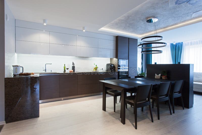 Interior of a High Tech Kitchen Stock Photo - Image of room, interior ...