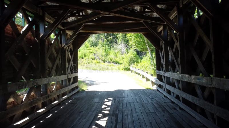 The Interior of a Historic Covered Bridge. Stock Footage - Video of ...