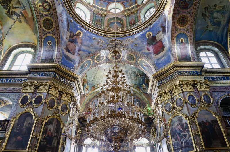 Interior of the Holy Dormition Cathedral in Pochaev Lavra (Pochayiv ...